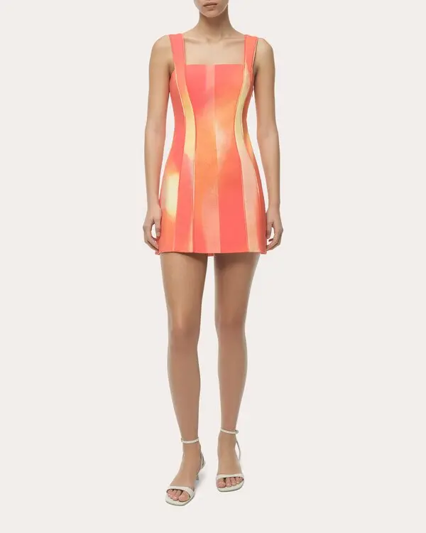 Simkhai Calyx Abstract Paneled Mini Dress