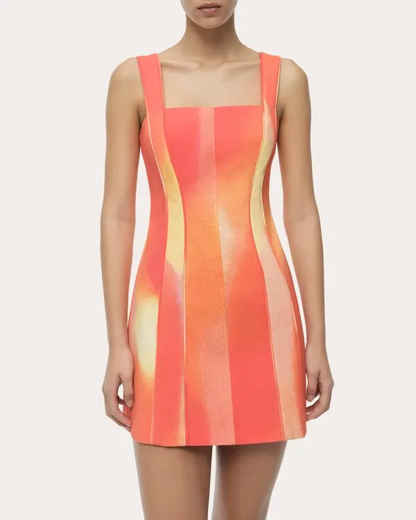 Simkhai Calyx Abstract Paneled Mini Dress