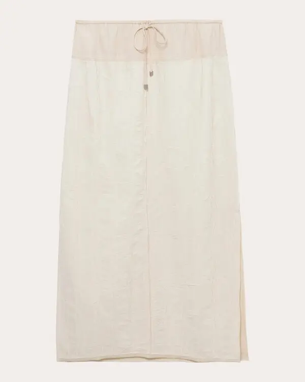 Simkhai Huxen Textured Wave Drawstring Midi Skirt