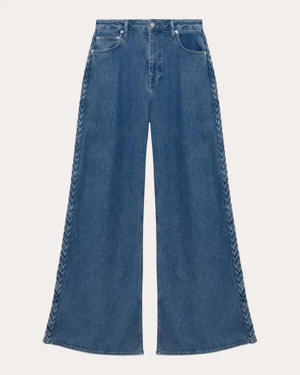 Simkhai Booker Braided Straight-leg Jeans