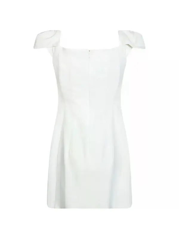Elisabetta Franchi Off-the-shoulder Mini Dress With Golden Bow Detail