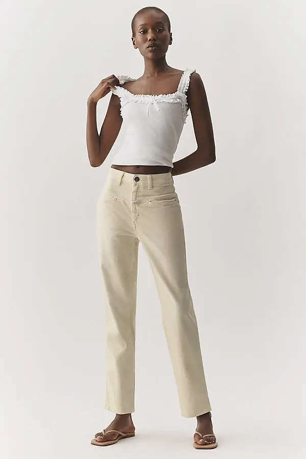 Closed High-rise Slim Straight-leg Jeans - Soft Lemon