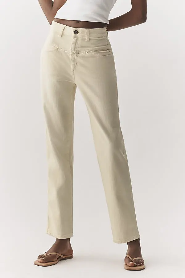 Closed High-rise Slim Straight-leg Jeans - Soft Lemon