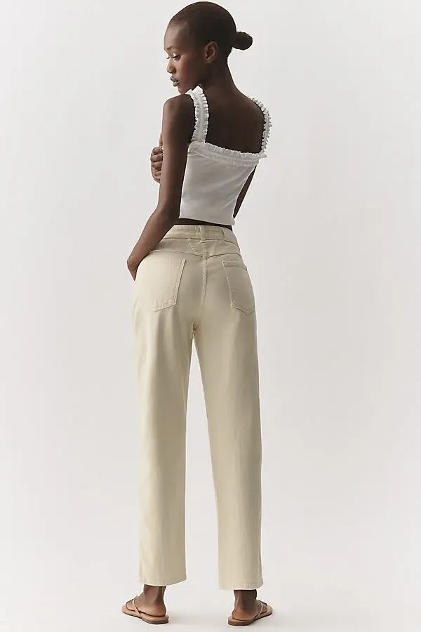 Closed High-rise Slim Straight-leg Jeans - Soft Lemon