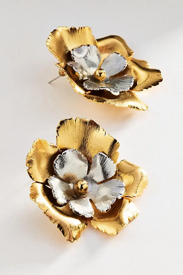 LELET NY Eden Floral Earrings - Mixed Metal
