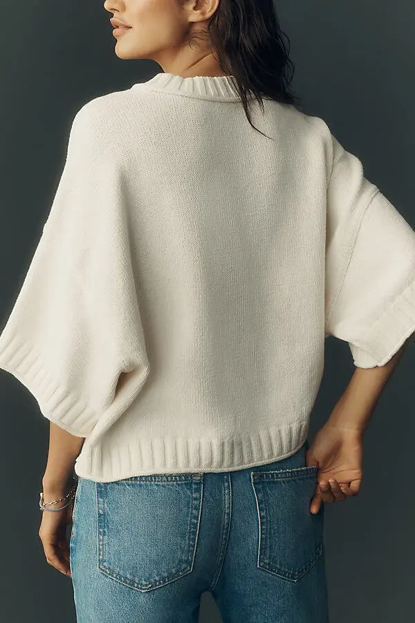 Anthropologie Goldie Cotton Short-sleeve Sweater