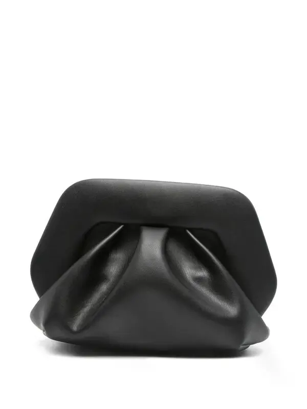 THEMOIRE Small Bios Ruched-top Clutch Bag - Black