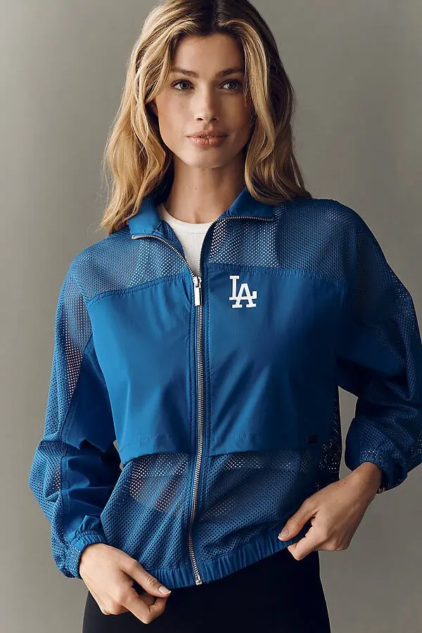 Mitchell & Ness Mlb Long-sleeve Mesh Zip-front Jacket - Dodgers