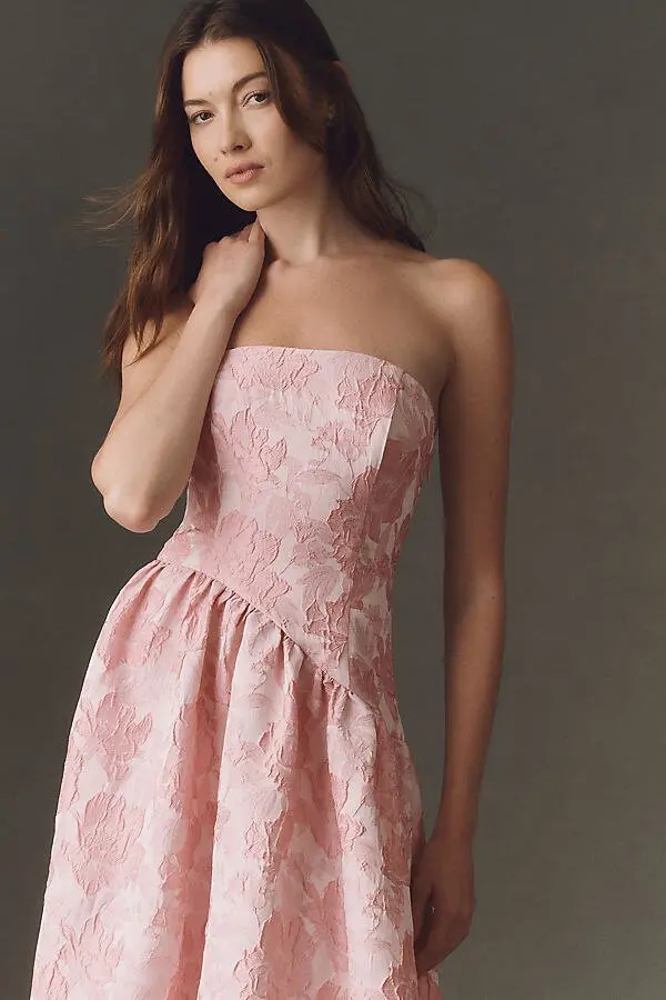 ELLIATT Marlene Asymmetric Strapless Maxi Dress