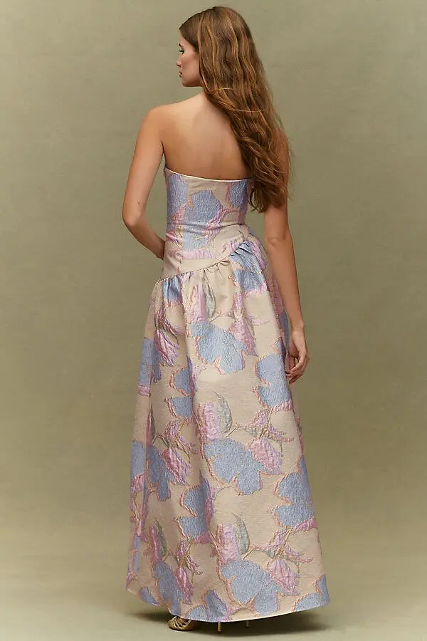 ELLIATT Marlene Asymmetric Strapless Maxi Dress