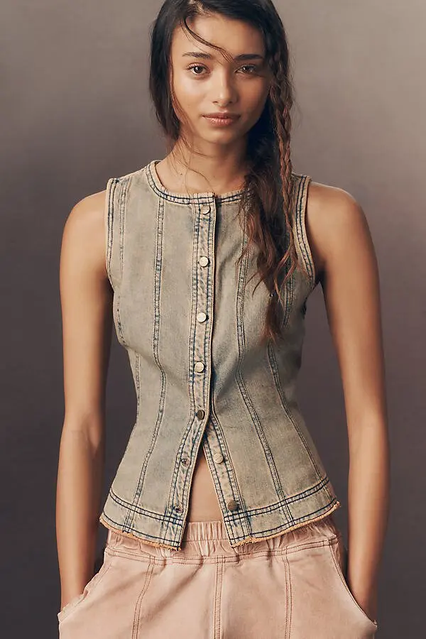 PILCRO Soft Wash Vest Top