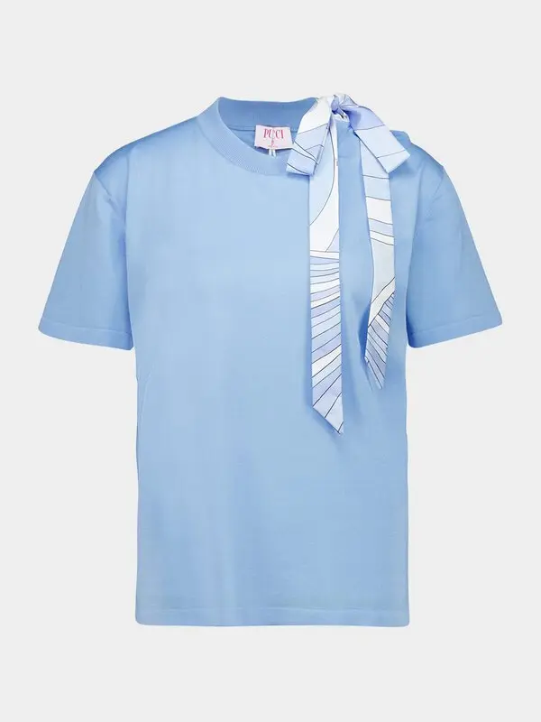 Emilio Pucci Silk Detail T-shirt - Blue