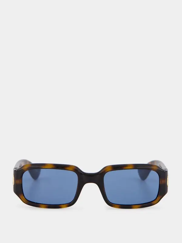 Valentino Garavani Tortoiseshell Rectangle Sunglasses - Blue
