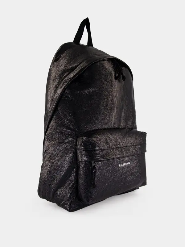 Balenciaga Explorer Leather Backpack - Black