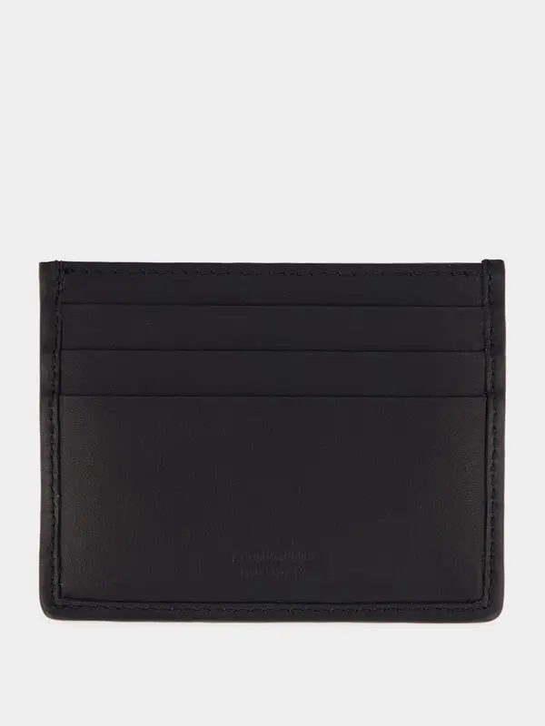 FERRAGAMO And Black Woven Leather Card Holder