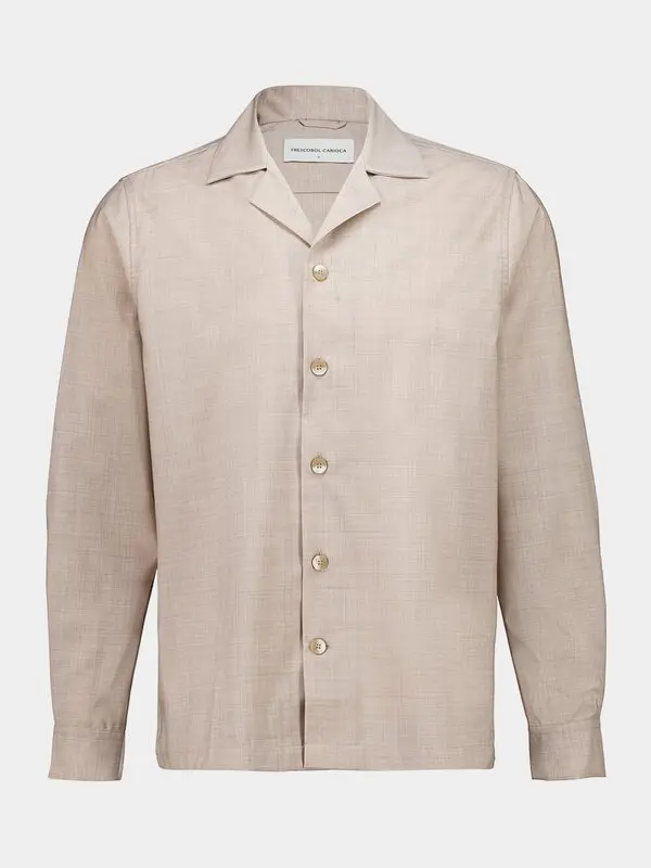 Frescobol Carioca Sand Safra Tropical Wool Shirt - Beige