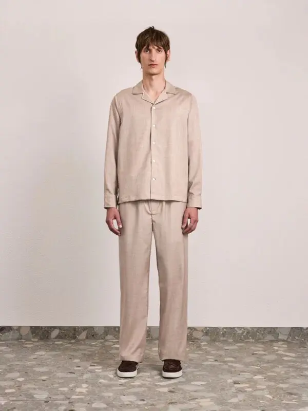 Frescobol Carioca Sand Safra Tropical Wool Shirt