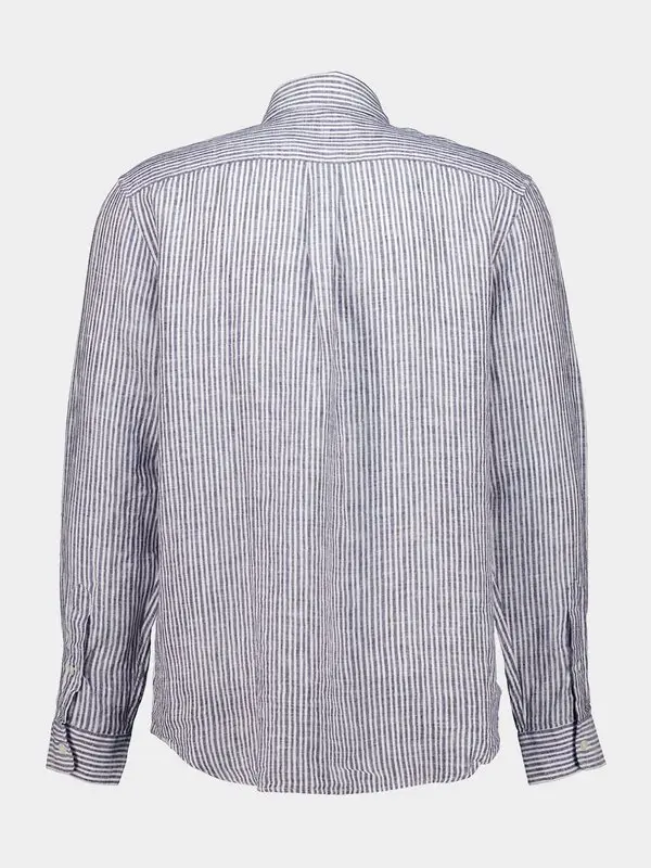 Frescobol Carioca Navy Telles Linen Shirt