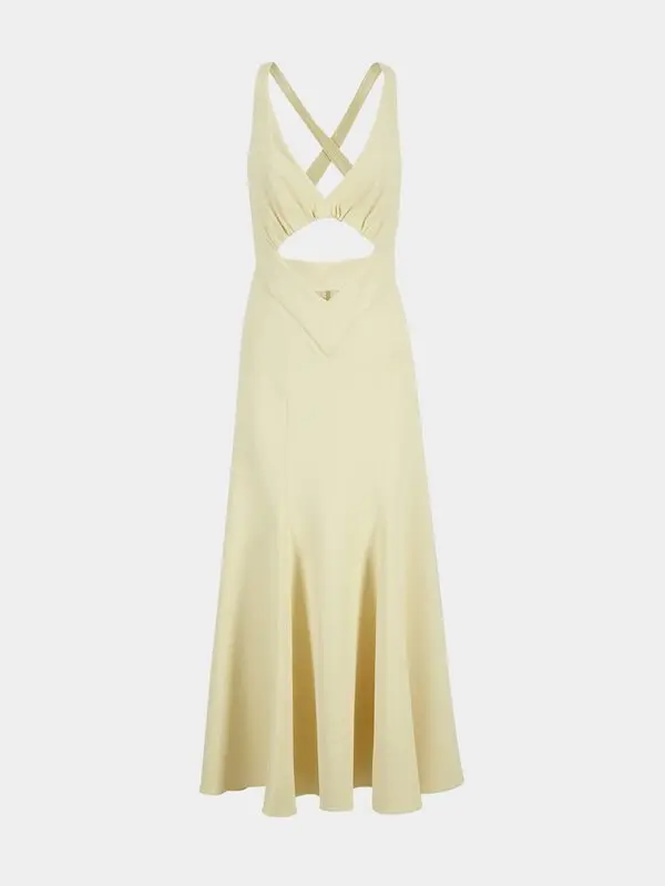 Rabanne Ivory Cut-out Viscose Jersey Midi Dress - Beige