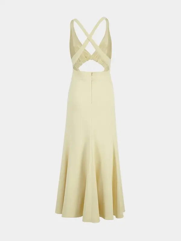 Rabanne Ivory Cut-out Viscose Jersey Midi Dress - Beige