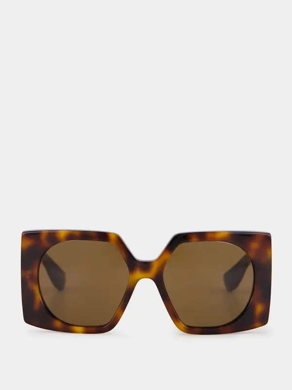 Valentino Garavani Vain Bold Tortoiseshell Sunglasses - Brown