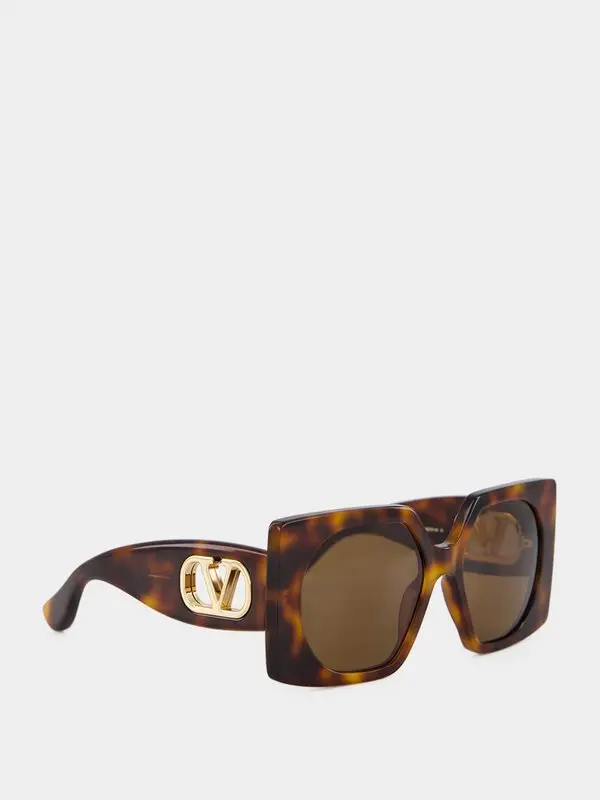 Valentino Garavani Vain Bold Tortoiseshell Sunglasses - Brown