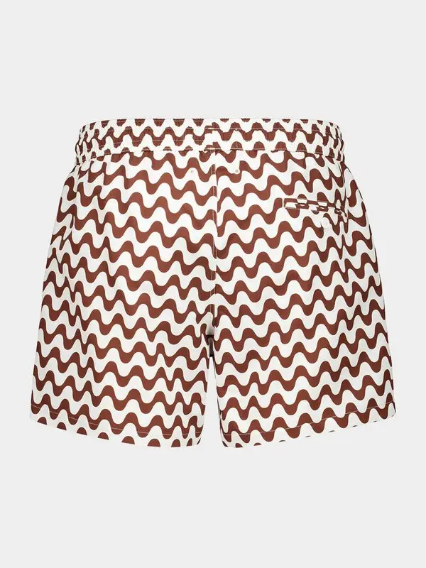 Frescobol Carioca Copacabana Print Swim Shorts - Brown
