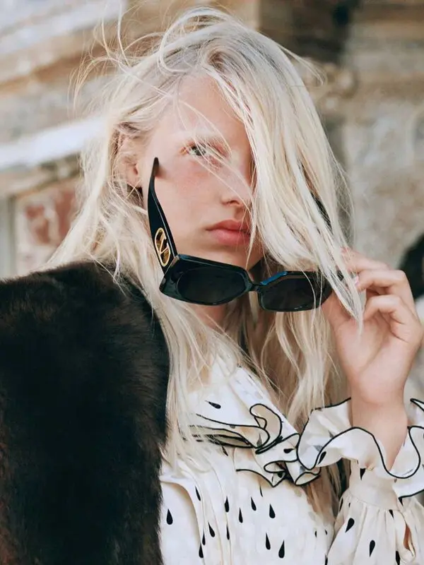 Valentino Garavani Vain Bold Sunglasses In Recycled Acetate - Black