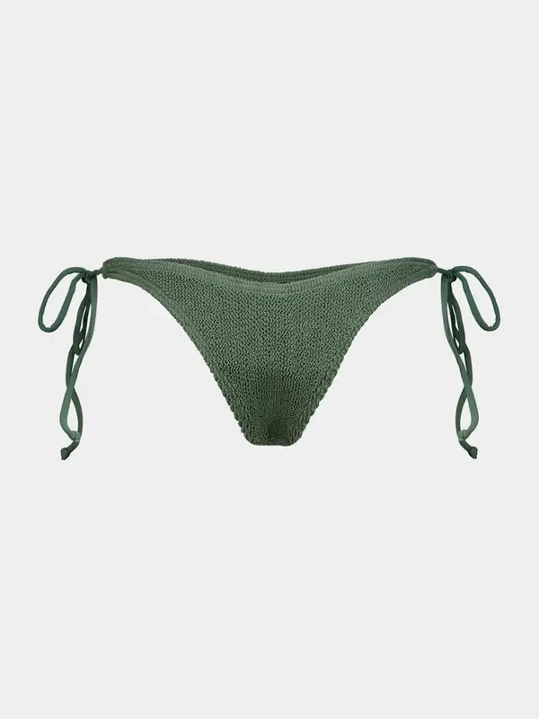 Bond Eye Crinkle Tie-side Bikini Brief - Green