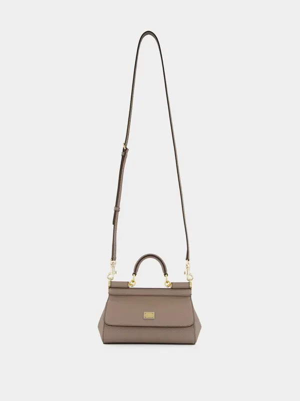 Dolce & Gabbana Sicily Mini Leather Handbag - Beige
