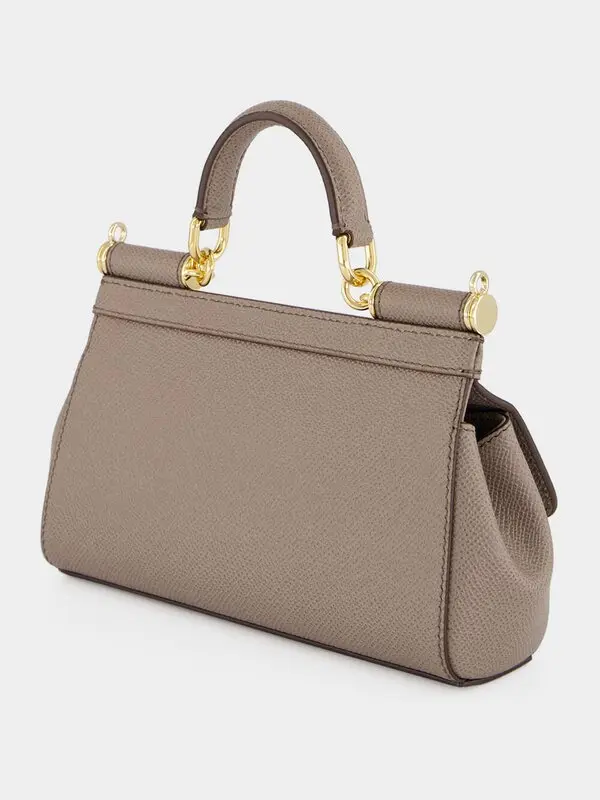 Dolce & Gabbana Sicily Mini Leather Handbag - Beige