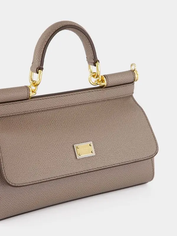 Dolce & Gabbana Sicily Mini Leather Handbag - Beige