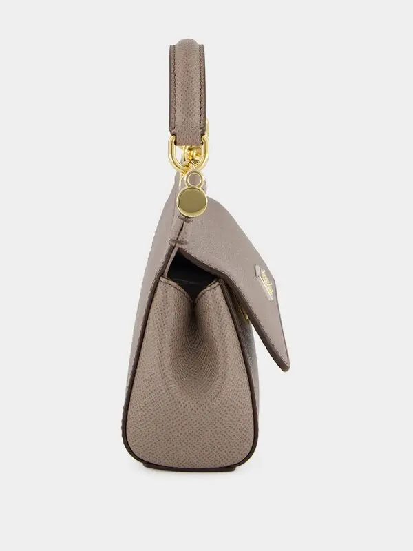 Dolce & Gabbana Sicily Mini Leather Handbag - Beige