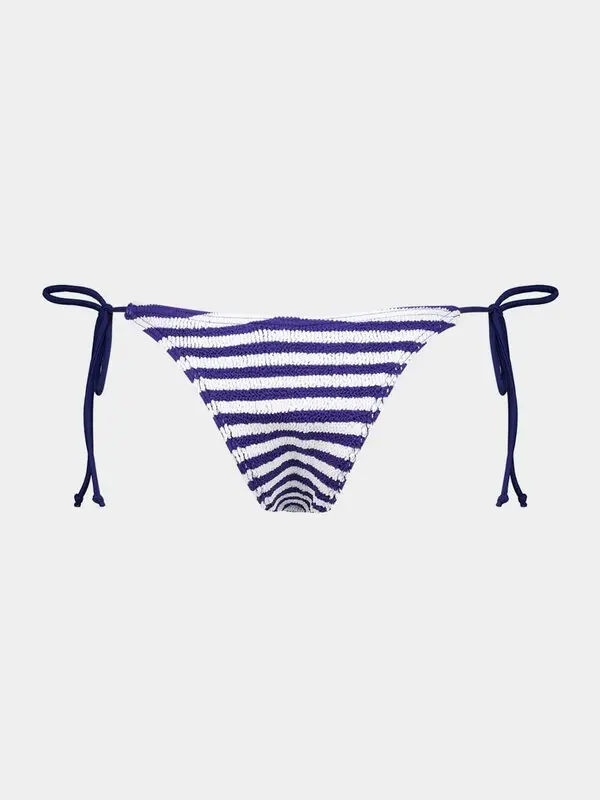Bond Eye Beaded Tie-side Bikini Brief - Blue