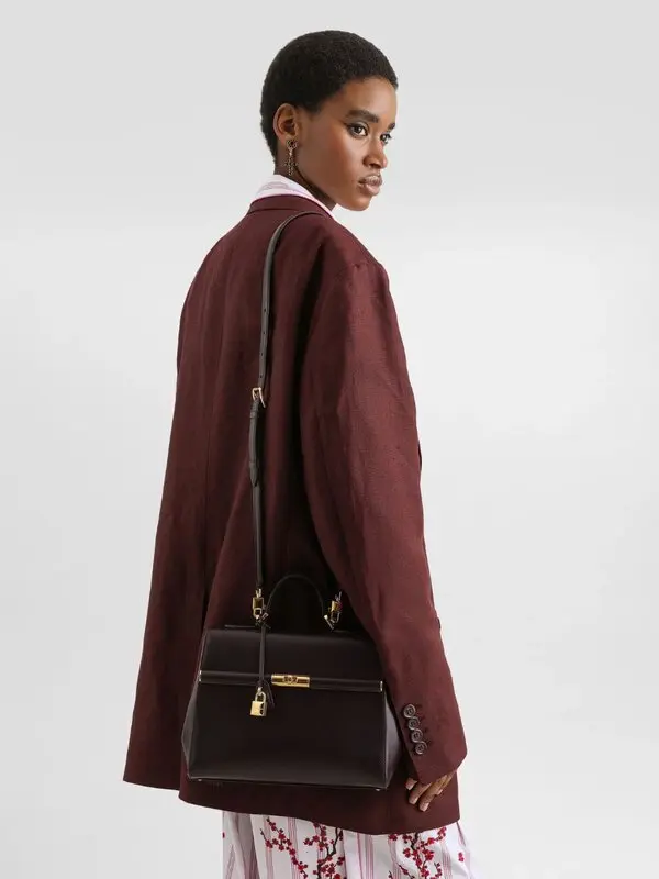 Dolce & Gabbana Marlene Handbag In Palmellato Calfskin - Burgundy