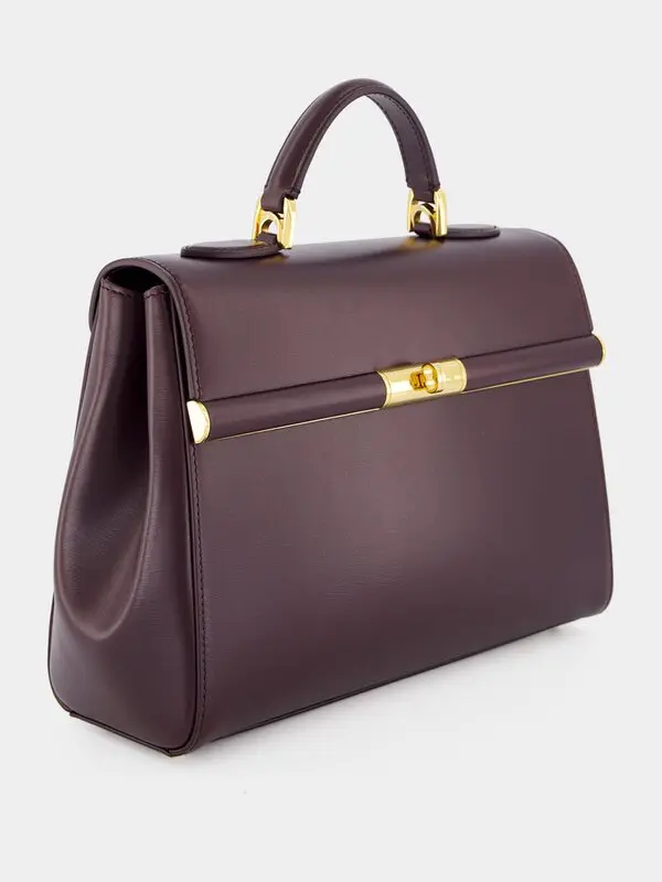 Dolce & Gabbana Marlene Handbag In Palmellato Calfskin - Burgundy