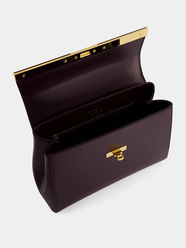 Dolce & Gabbana Marlene Handbag In Palmellato Calfskin - Burgundy