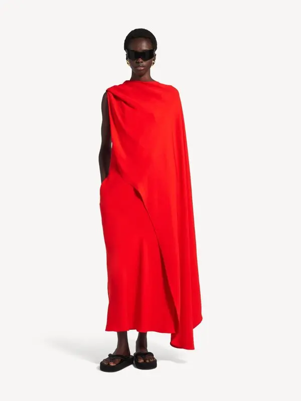 Balenciaga Draped Maxi Dress - Red