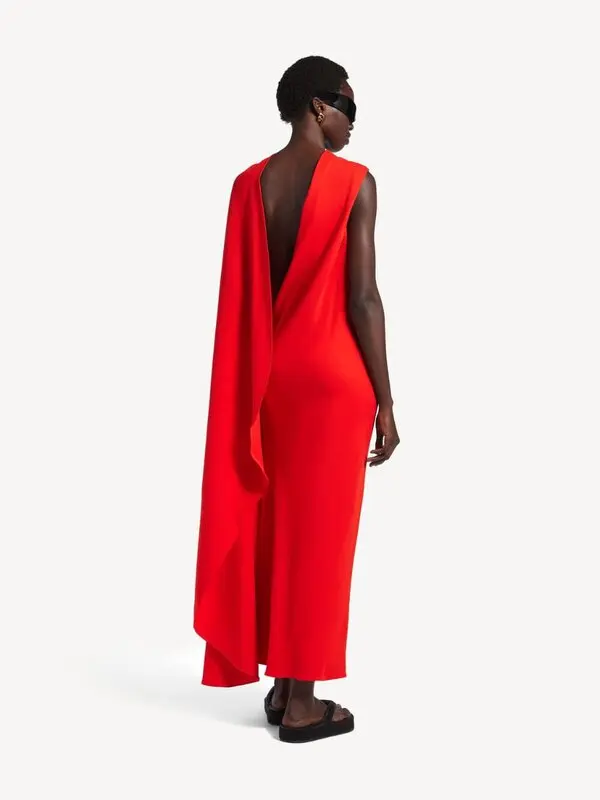Balenciaga Draped Maxi Dress - Red