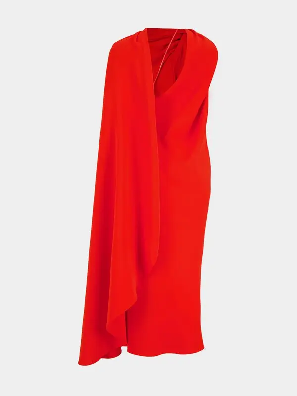 Balenciaga Draped Maxi Dress - Red