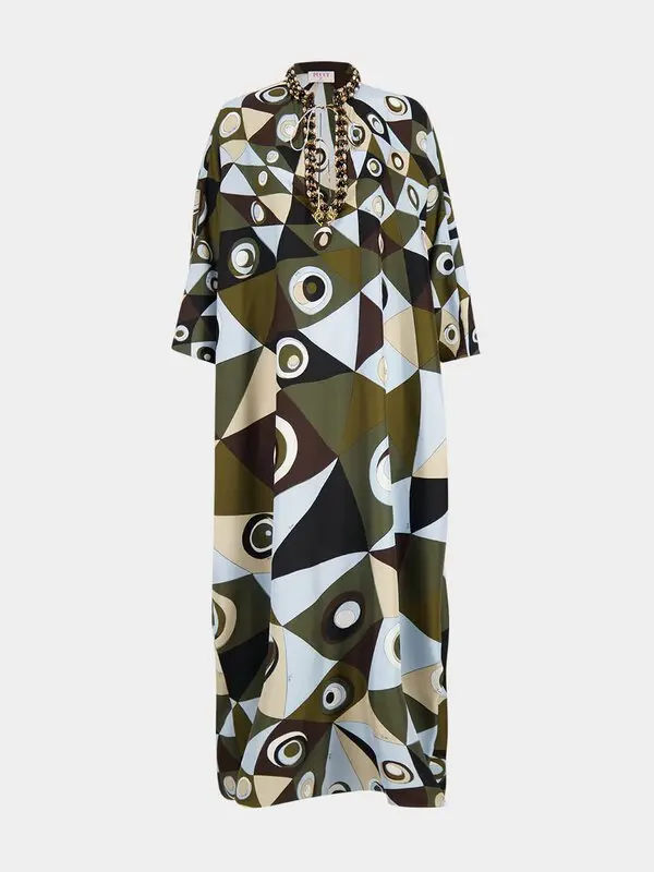 Emilio Pucci Occhi Silk Embellished Kaftan