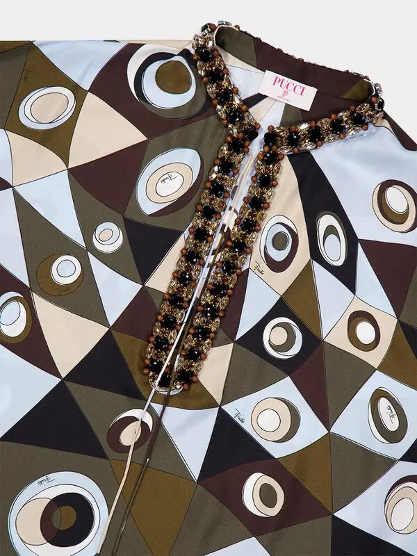 Emilio Pucci Occhi Silk Embellished Kaftan