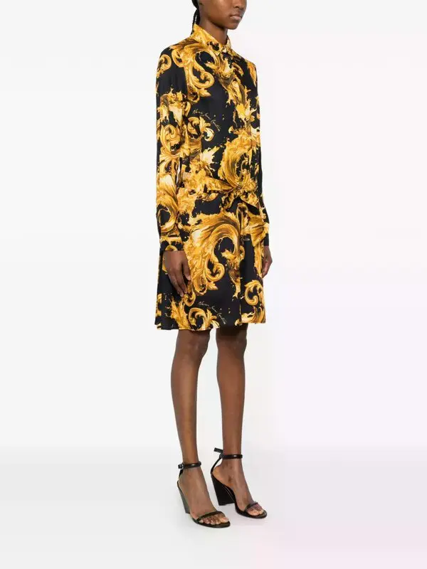 Versace Belted Printed Mini Dress