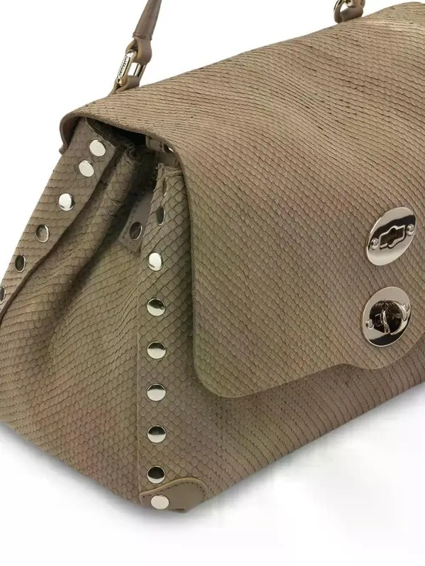 ZANELLATO Mini Potina Snakeskin-effect Studded Tote Bag