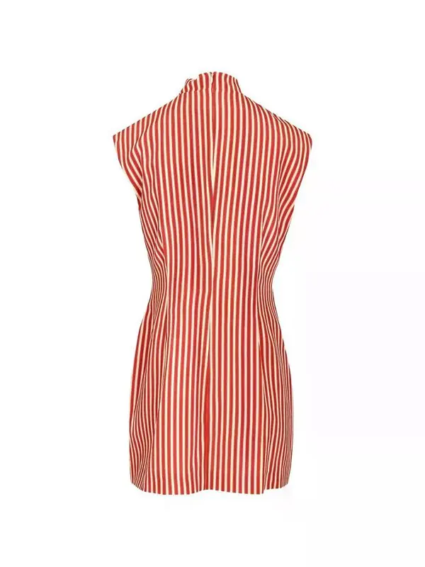 HUI HUI Striped Mandarin-collar Top