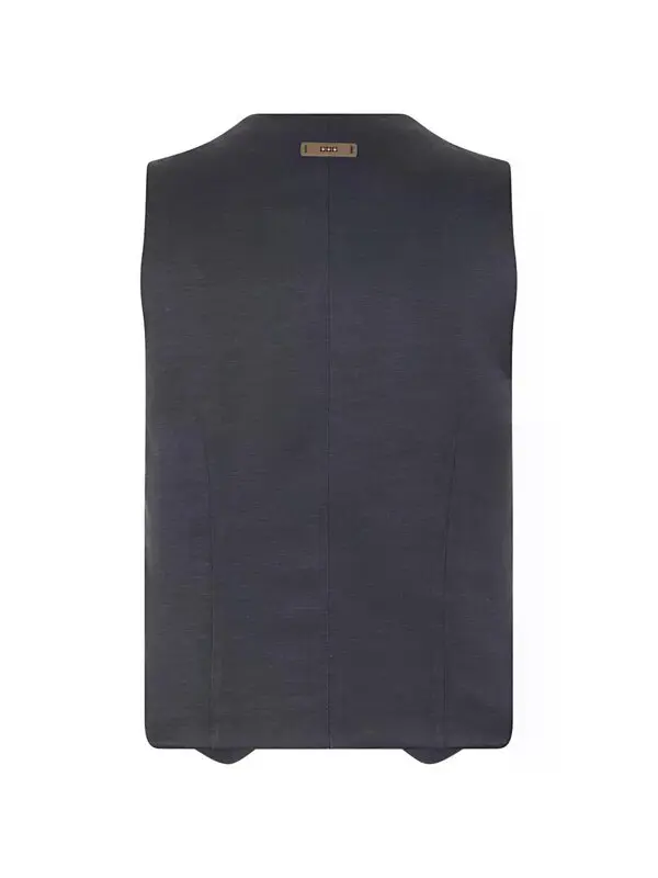 Peserico V-neck Button Vest - Grey