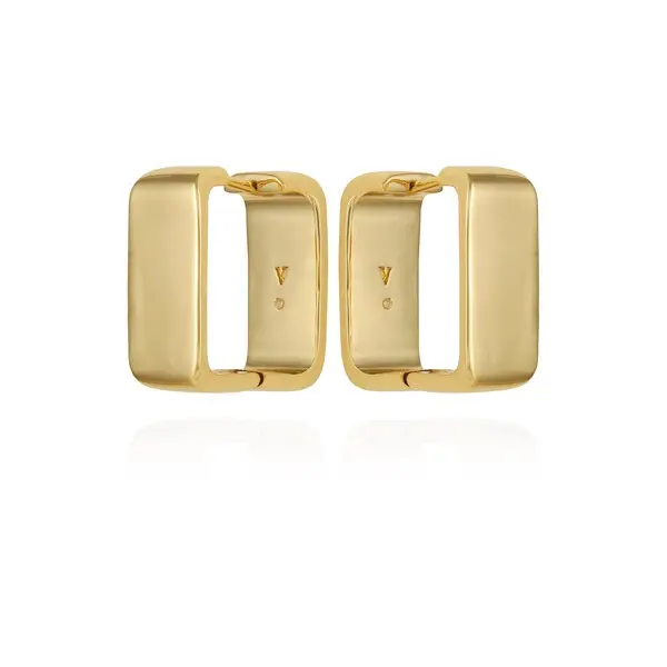Vince Camuto Rectangle Hoop Earrings - Gold Tone