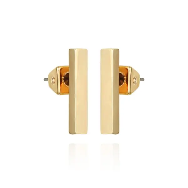 Vince Camuto Rectangle Bar Stud Earrings - Gold Tone