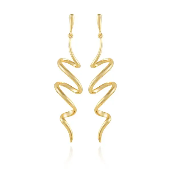 Vince Camuto Gold-tone Spiral Corkscrew Earrings - Gold Tone