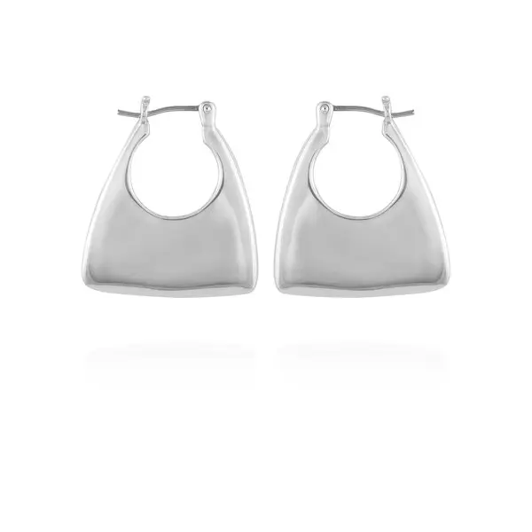 Vince Camuto Silvertone Purse Click Hoop Earrings - Silver Tone